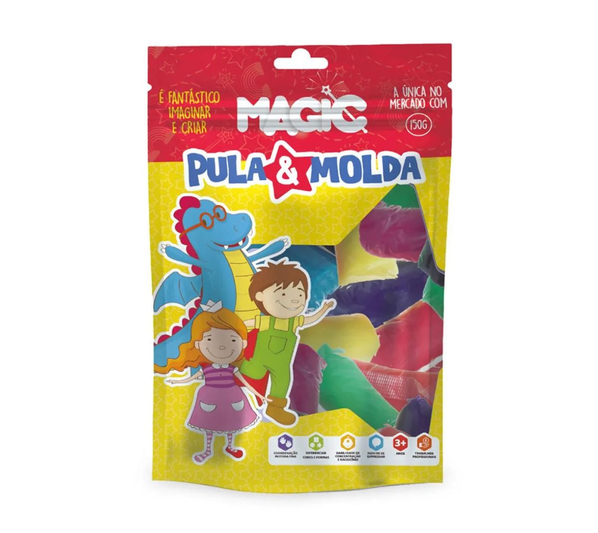 Massa Pula E Molda 15 Cores Sortida 150G - Magic Kids - Brinquedos é na ...